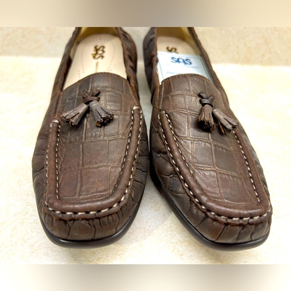 SAS | Shoes | Sas Womens Loafers Hope Bronze Croc Slip On Comfort ...